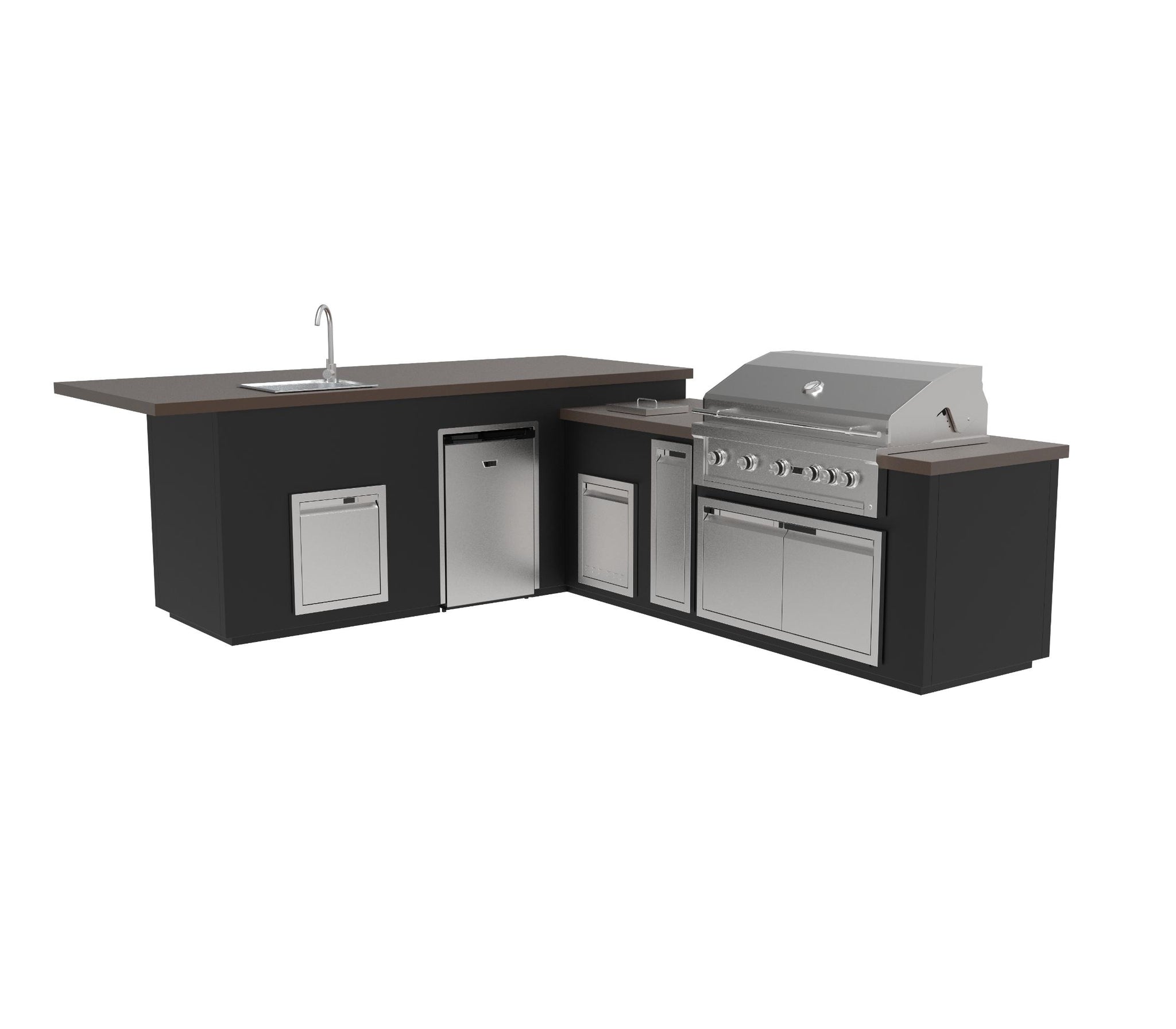 Videl USA Maestro 134L Complete BBQ Island with Fridge and Sink