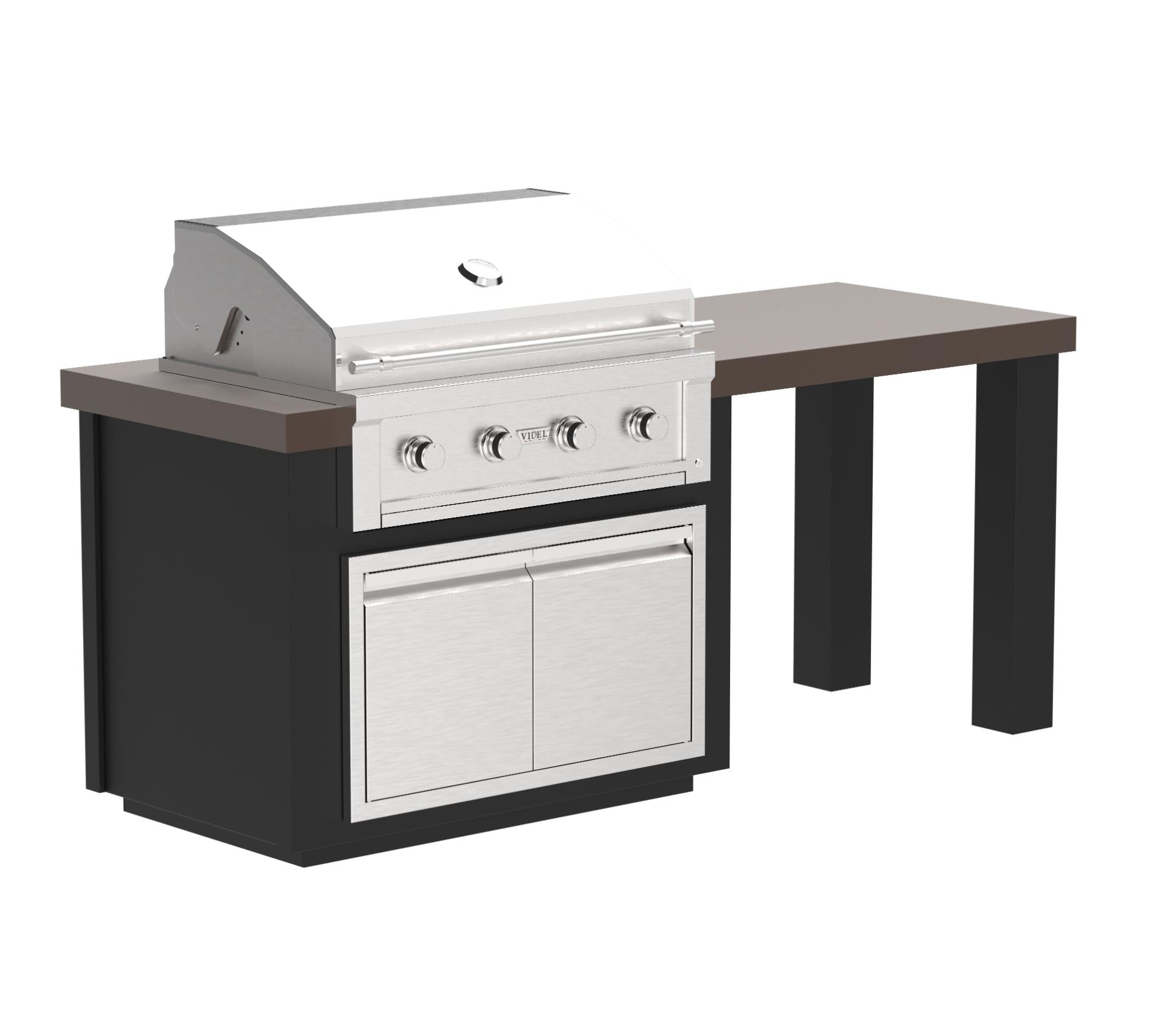 Videl USA Alta 84T Complete BBQ Island with Side Table