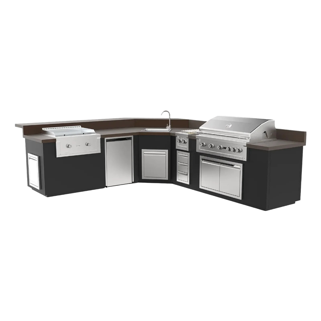 Videl USA Maestro 144L Complete BBQ Island with Griddle and Side Burne