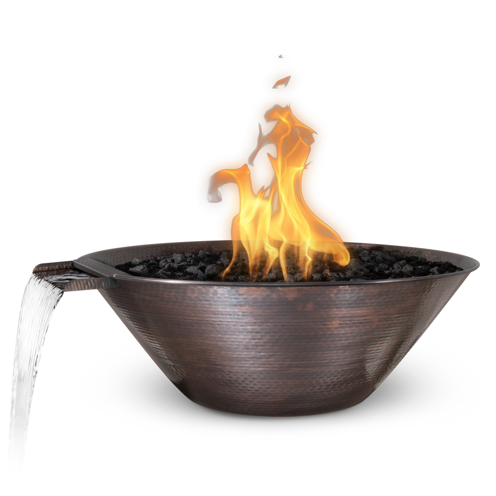 The Outdoor Plus Round Remi Fire & Water Bowl - Hammered Copper 31-Inc